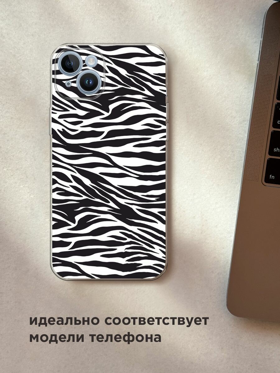 Силиконовый чехол на Apple iPhone 14 / Айфон 14 с принтом "Принт зебра" — фото 1