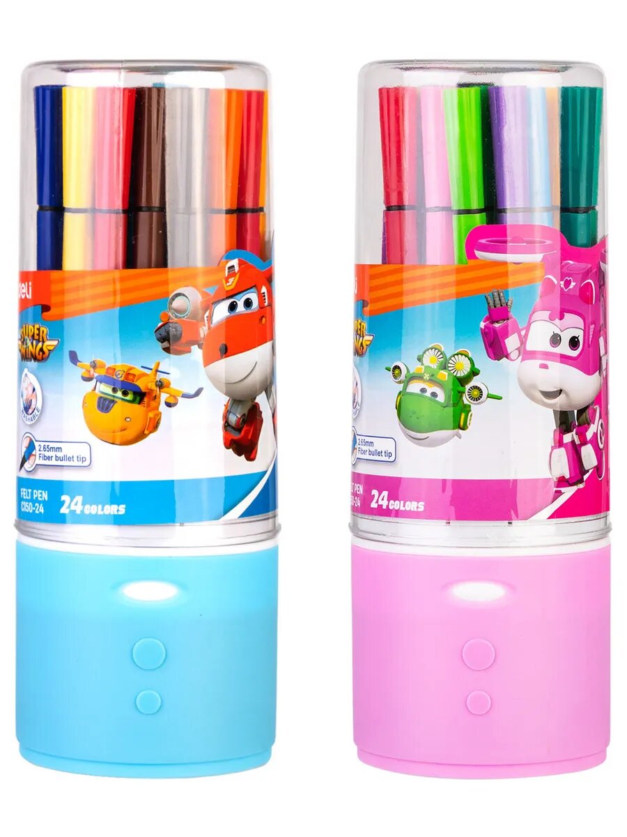 Фломастеры EC150-24 Super Wings 24цв. пластиковая туба