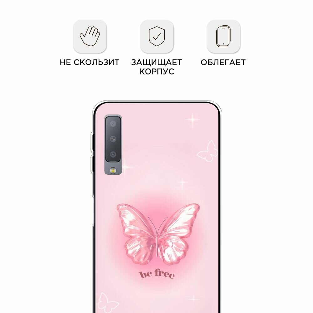 Чехол на Samsung Galaxy A7 2018 / Самсунг Галакси А7 2018 с принтом "Be free butterfly 1" — фото 1