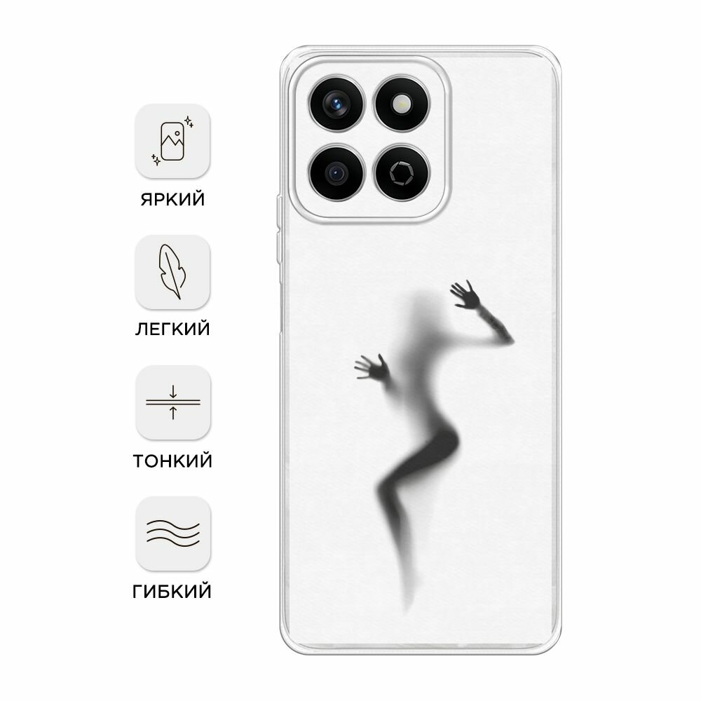 Силиконовый чехол на Honor X7c / Хонор X7c с принтом "Девушка в душе" — фото 1