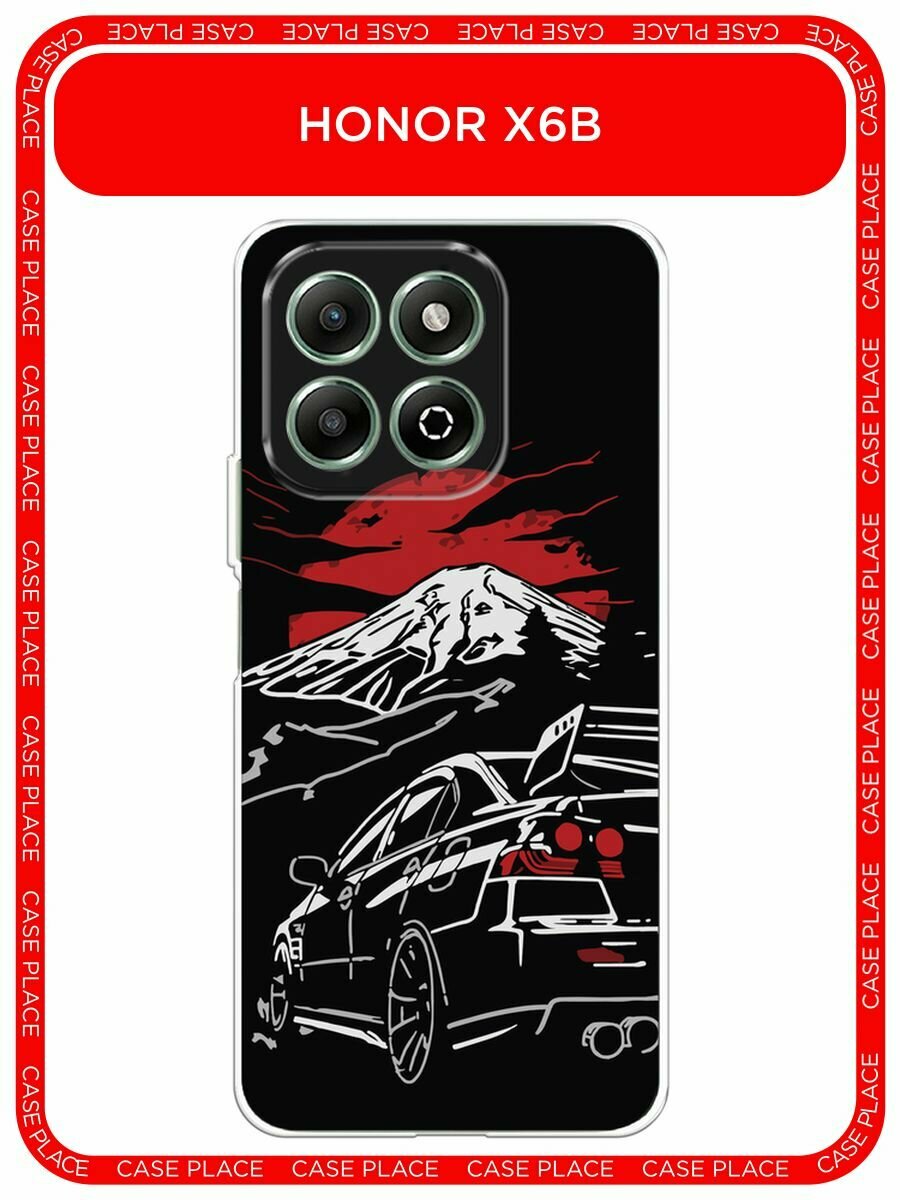 Чехол на Honor X6b / Хонор X6b с принтом "Машина в горах JDM"