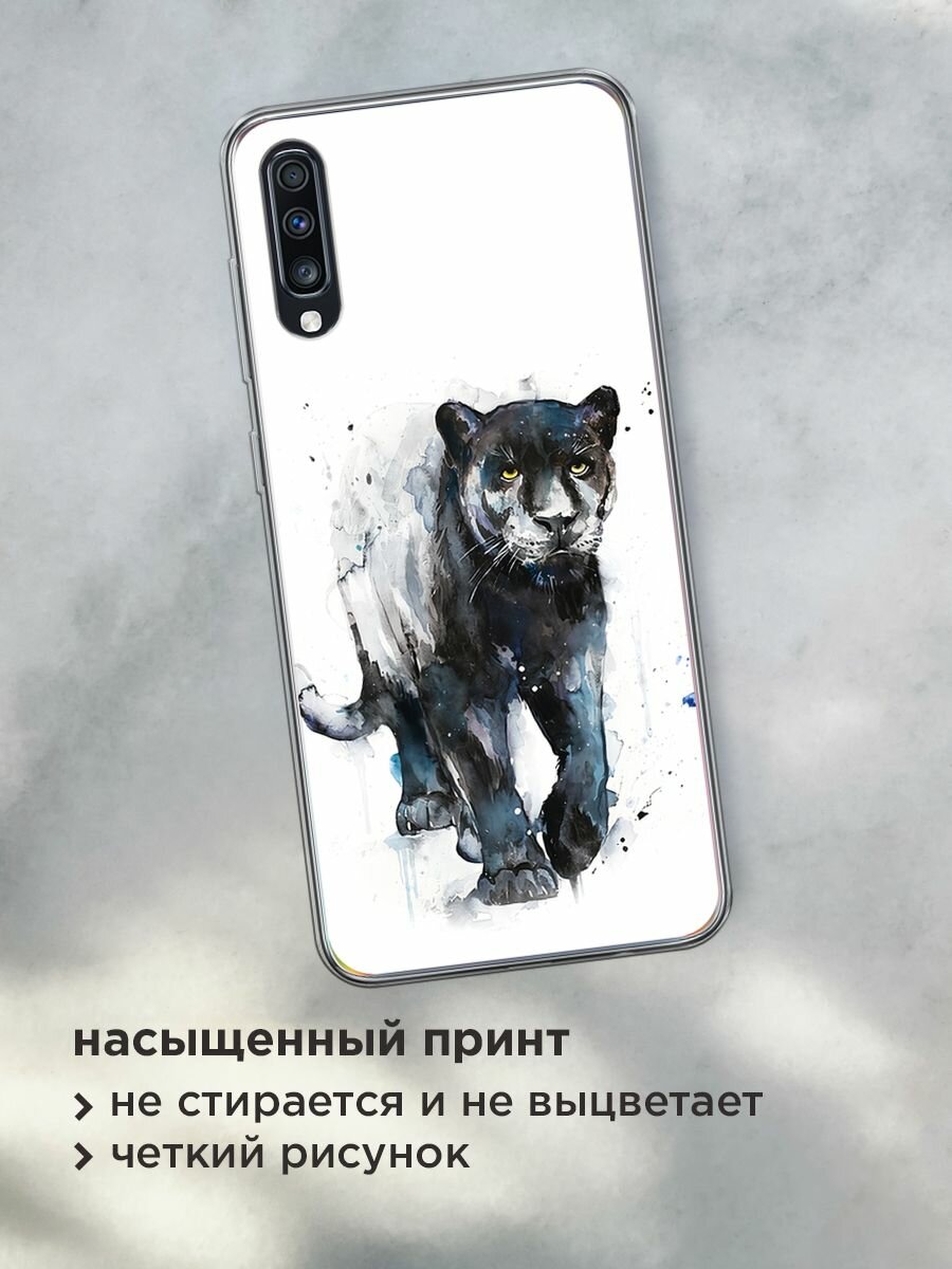 Чехол на Samsung Galaxy A70 / Самсунг Галакси А70 с принтом "Пантера арт 3" — фото 1