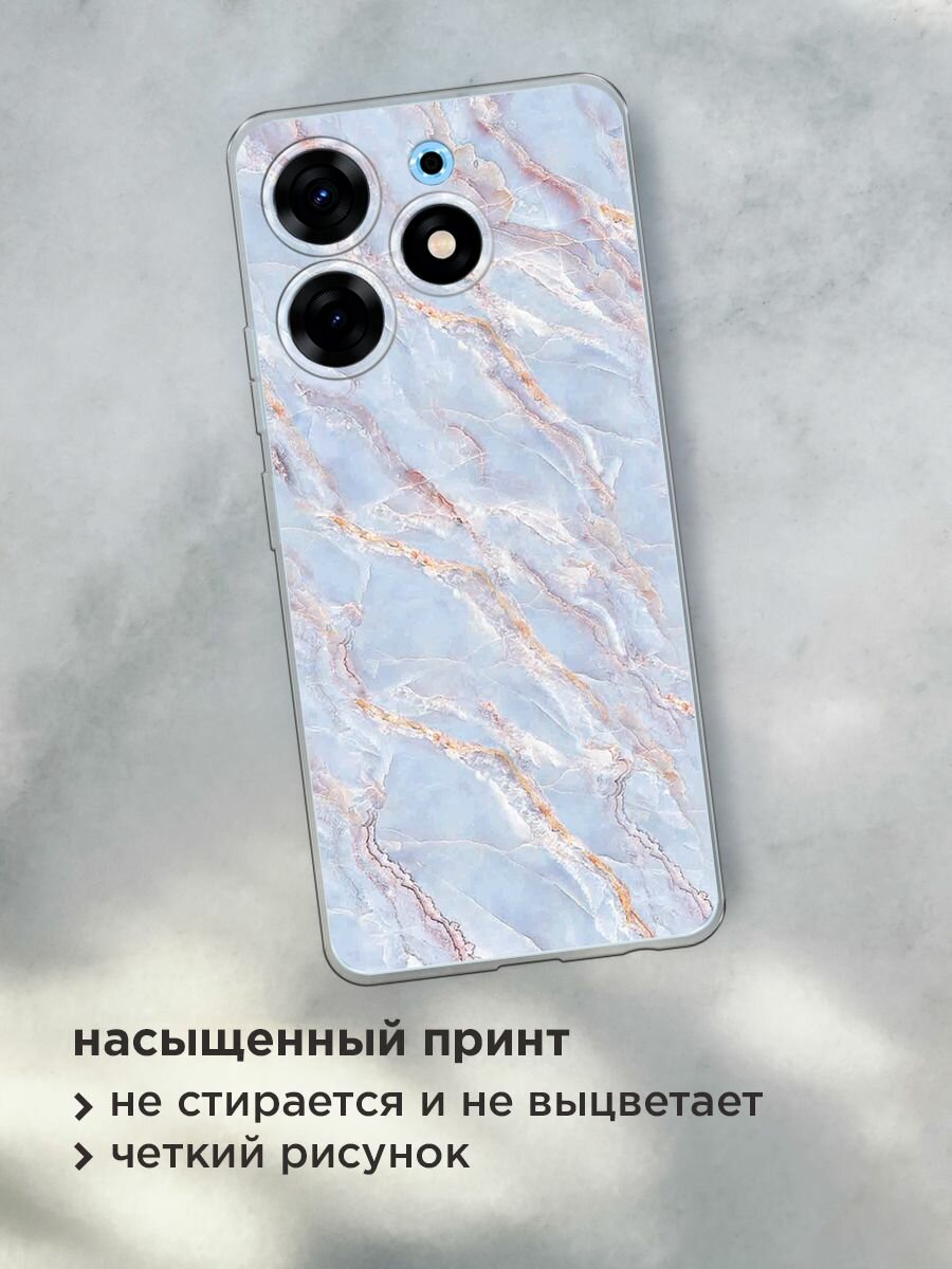 Чехол на Tecno Spark 10 Pro / Текно Спарк 10 Про с принтом "Сиреневый мрамор" — фото 1