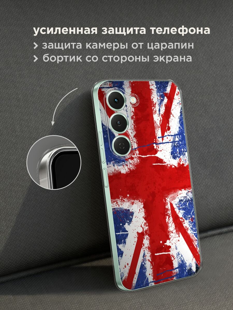 Чехол на Tecno Spark 40 Pro / Текно Спарк 40 Про с принтом "Флаг Великобритании 2" — фото 1
