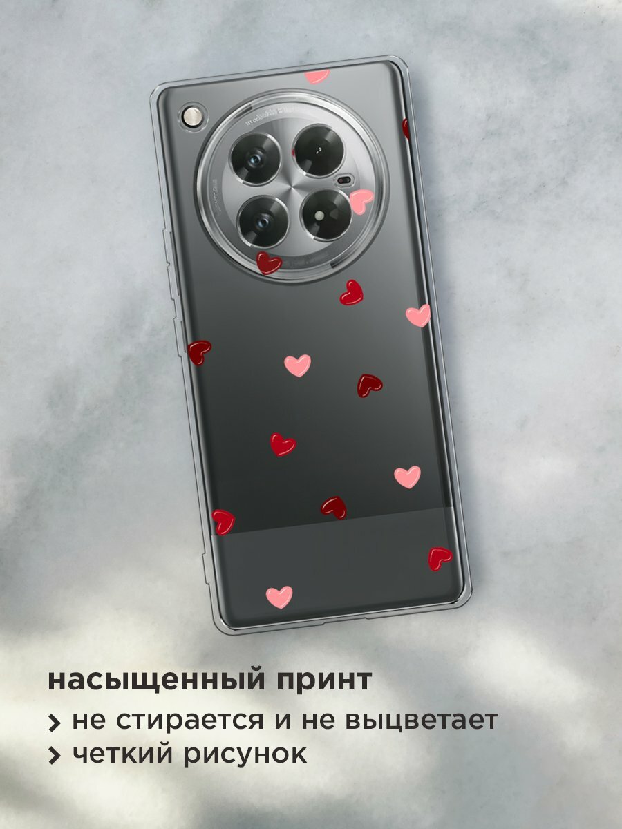 Чехол на Infinix Zero 40 5G / Инфиникс Зеро 40 5G с принтом "Бордовые сердечки 2" — фото 1
