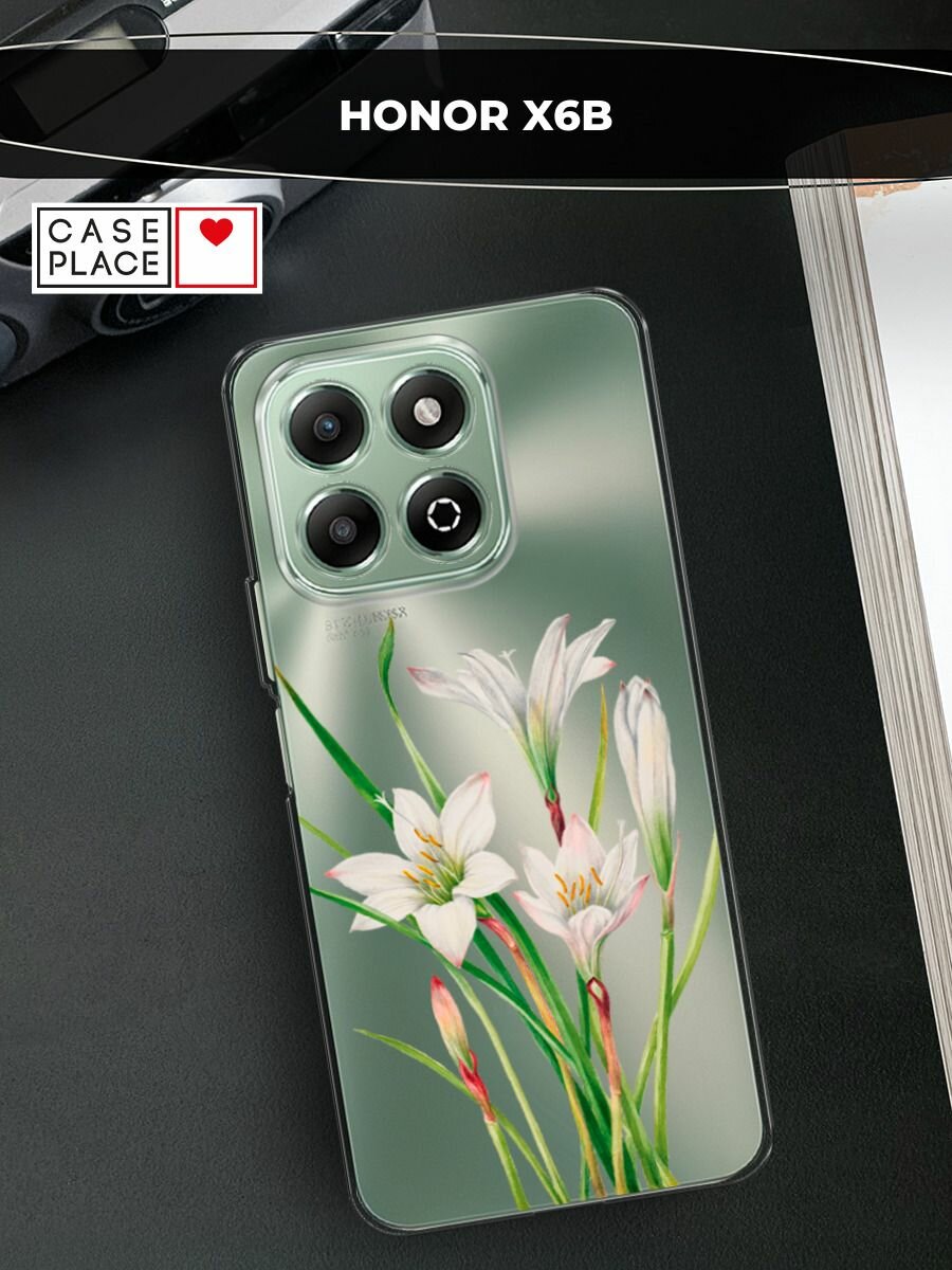 Чехол на Honor X6b / Хонор X6b с принтом "White lily", прозрачный