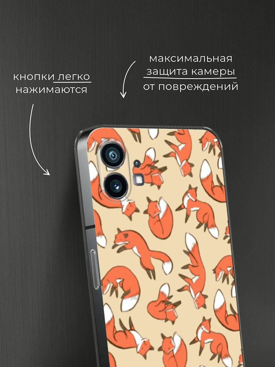 Чехол на Nothing Phone 1 / Нафинг Фон 1 с принтом "Лисички фон" — фото 1