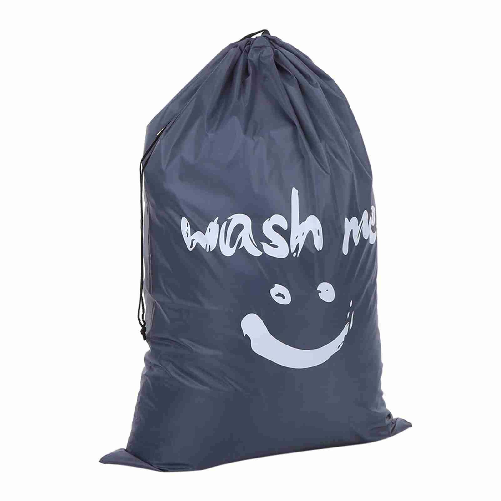Большой складной нейлоновый мешок для белья с затягивающимся шнурком, многофункциональный для хранения грязной одежды, для домашней прачечной, серый