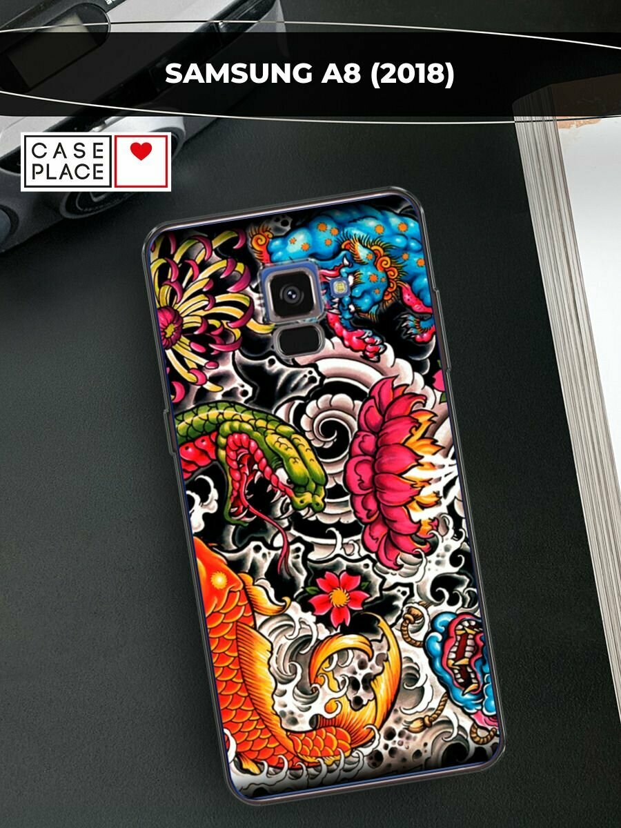 Чехол на Samsung Galaxy A8 2018 / Самсунг Галакси А8 2018 с принтом "Японское искусство"