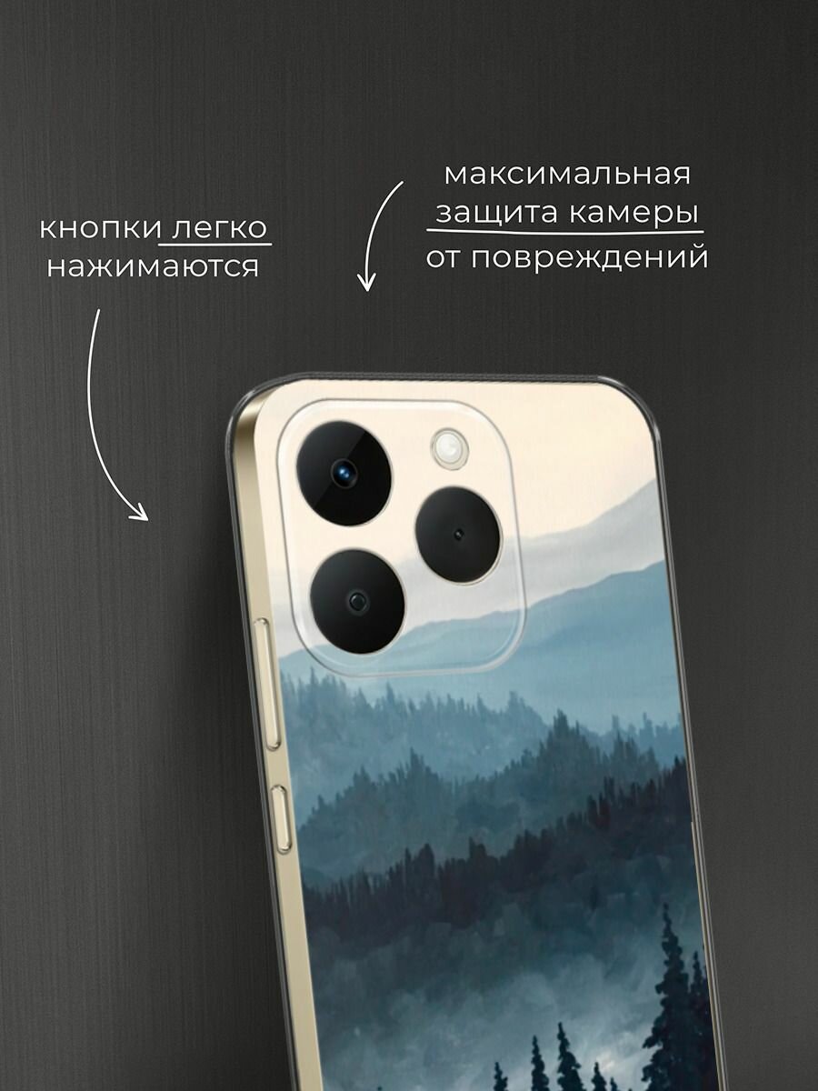 Силиконовый чехол на Realme 15T / Реалми 15Т с принтом "Туманные горы" — фото 1