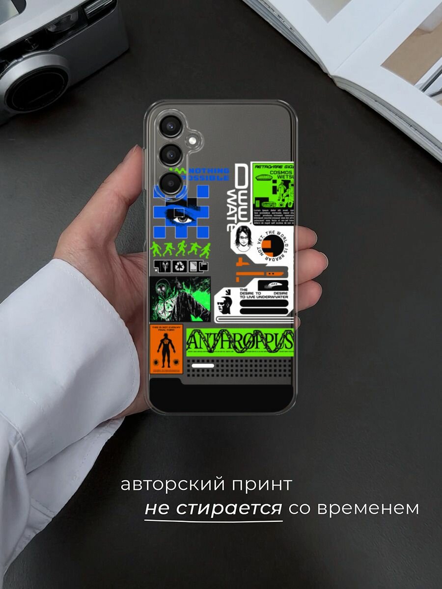 Чехол на Samsung Galaxy A24 / Самсунг Галакси A24 с принтом "Nothing impossible", прозрачный — фото 1