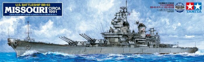 Tamiya 78029 1/350 USS Battleship BB-63 Missouri 1991 сборная модель корабля