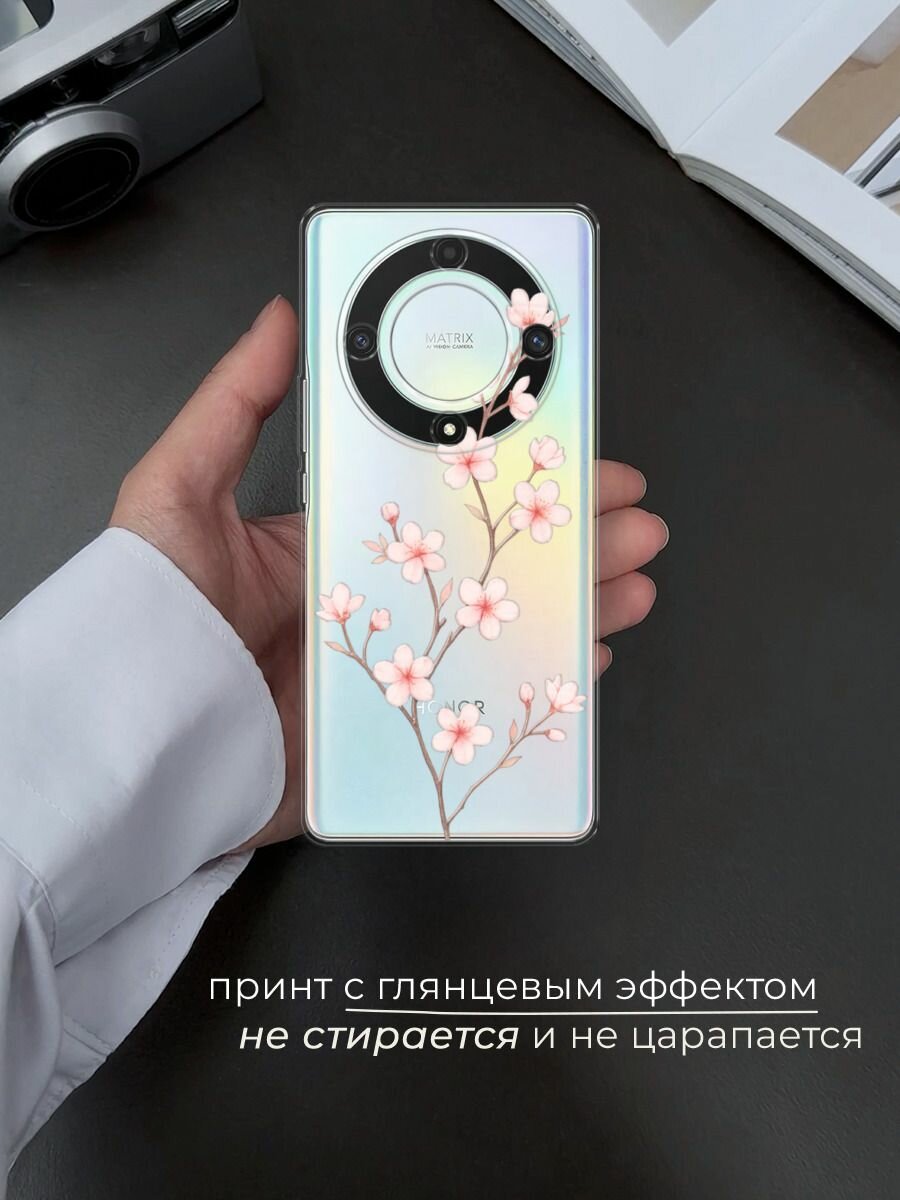 Чехол на Honor X9A / Хонор X9A с принтом "Веточка сакуры 2" — фото 1