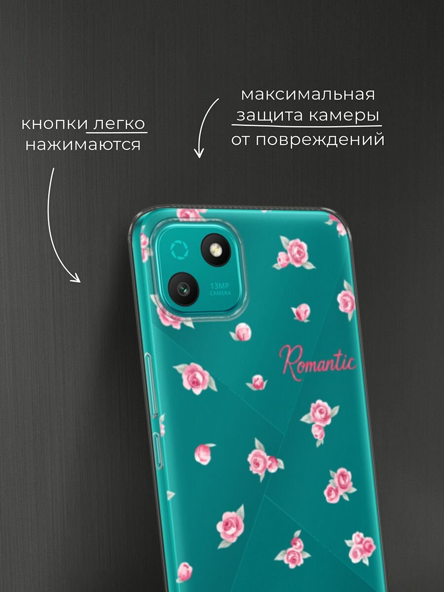 Чехол на Wiko T10 / Вико Т10 с принтом "Romantic 2", прозрачный — фото 1