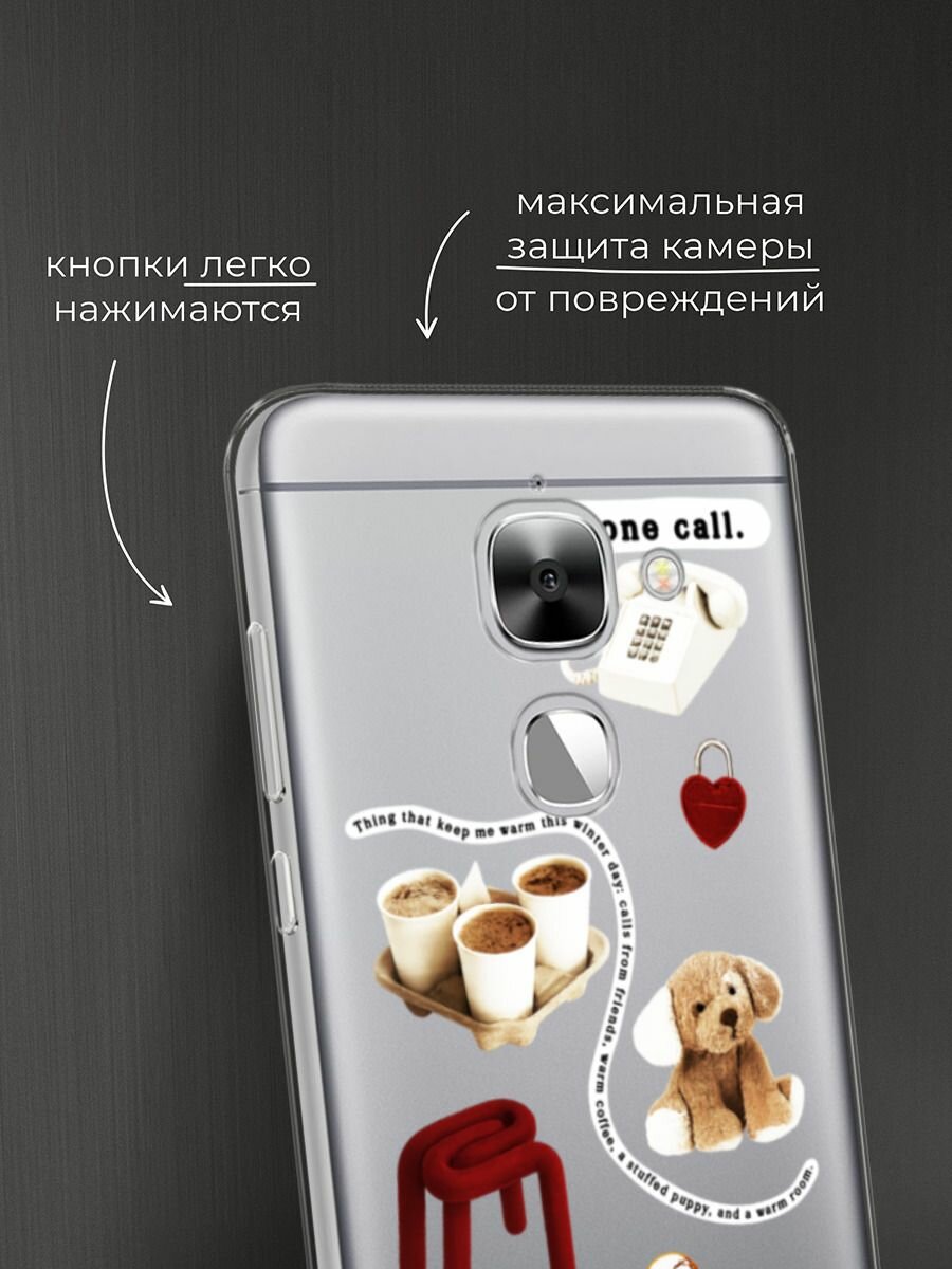 Чехол на LeEco Le 2/2 pro / Лееко Ле 2/2 про с принтом "Phone call", прозрачный — фото 1