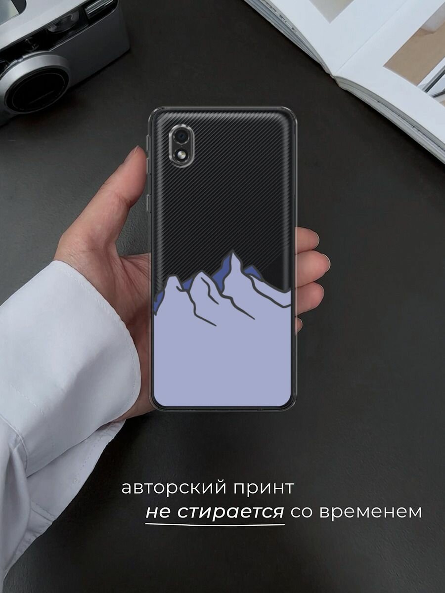 Чехол на Samsung Galaxy A01 Core / Самсунг Галакси А01 Core с принтом "Гора", прозрачный — фото 1