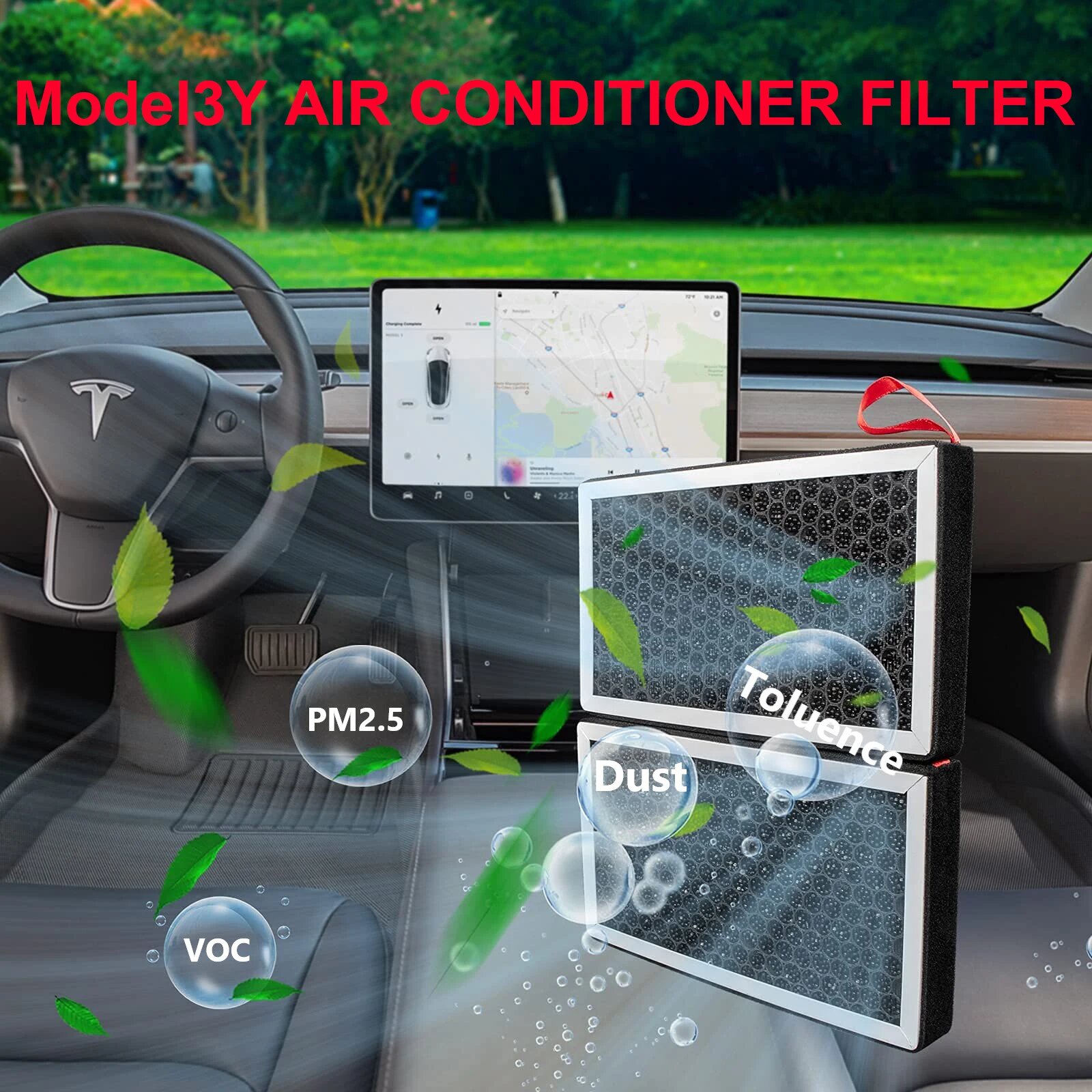 Фильтр салона Tesla Model 3/Y, HEPA, 2 шт, Type A