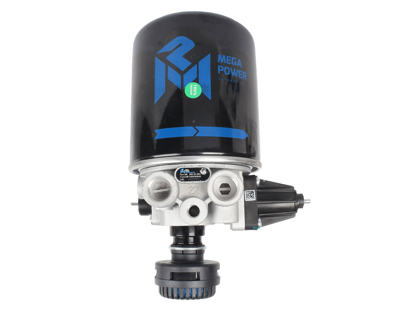 Осушитель воздуха для МАЗ, Камаз, ПАЗ, Лиаз 24V, 4 выхода MEGAPOWER 350-23-005