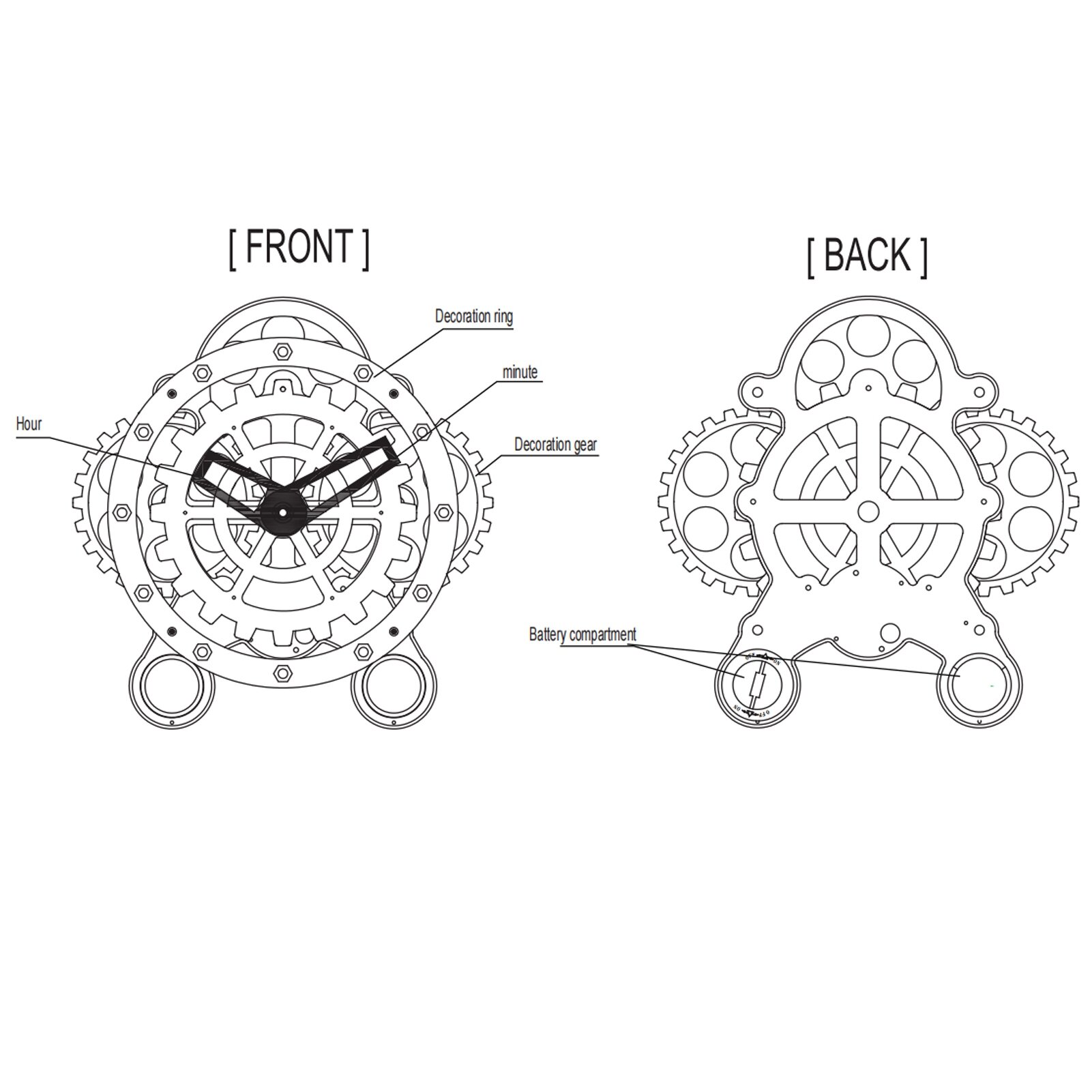 Настольные часы с шестерней, европейские механические часы с шестерней, креативные 2 фута, металлические вращающиеся часы с шестерней, настольные часы для гостиной, кабинета