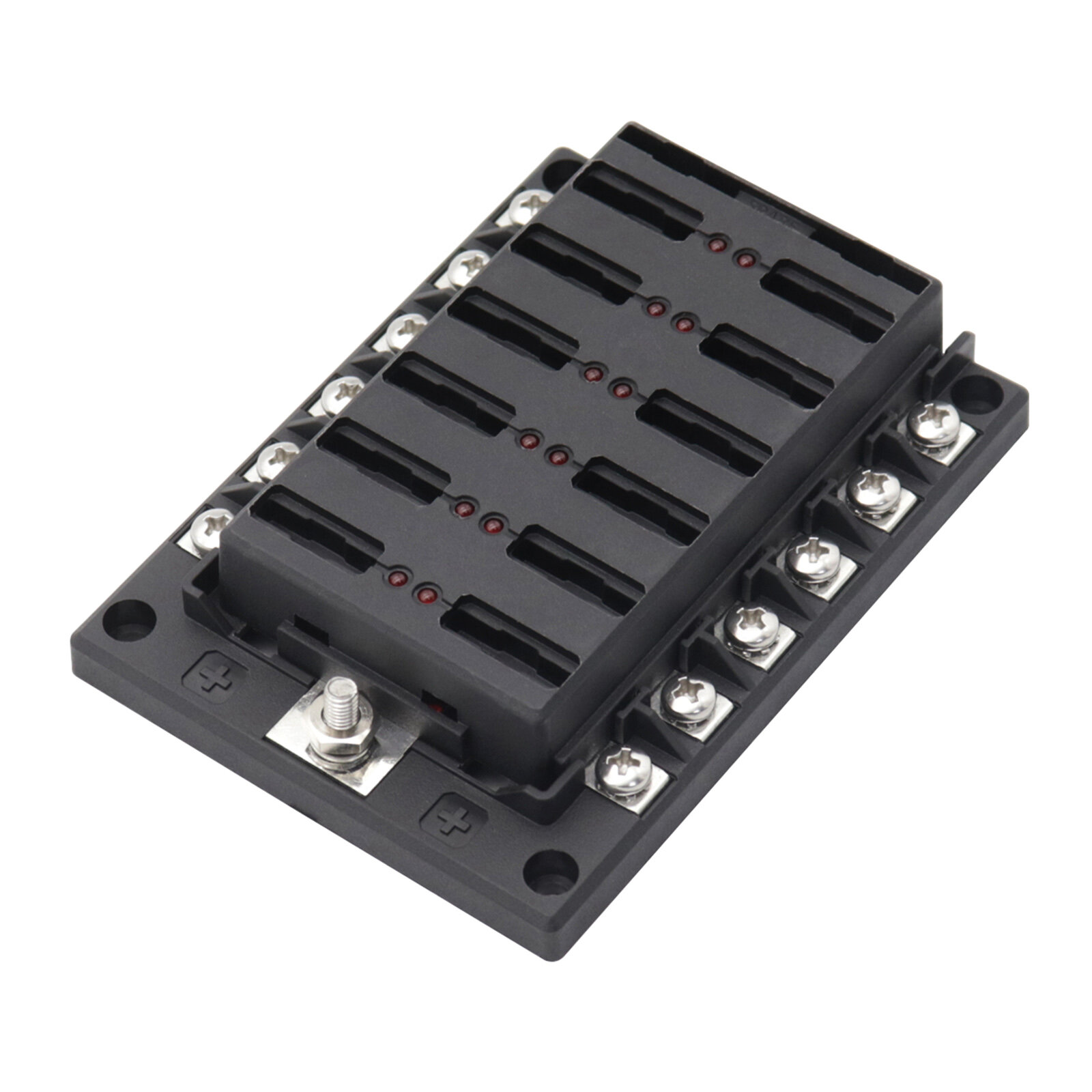 Автомобильный блок предохранителей на 12 гнезд, водонепроницаемый, с шиной минуса