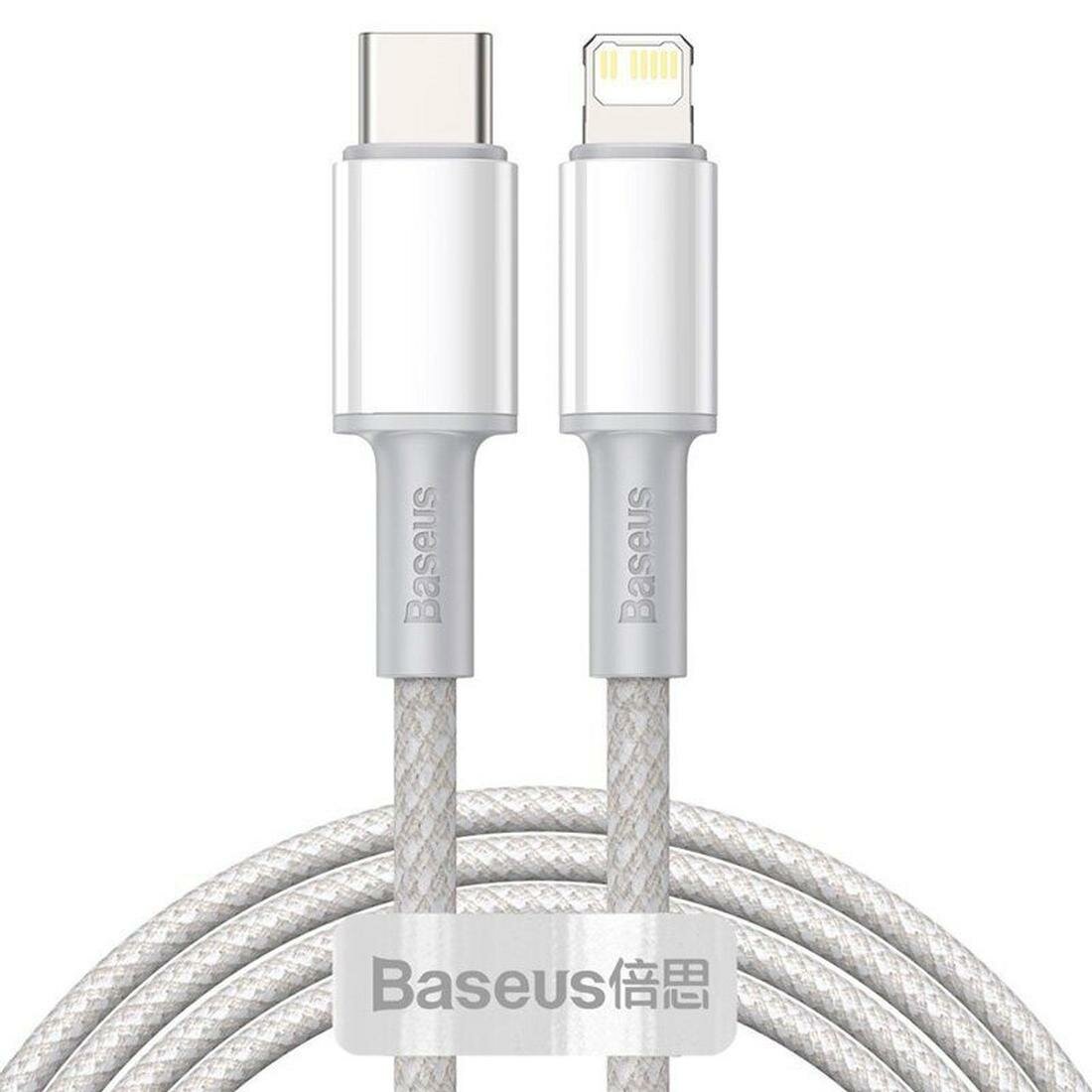 Кабель USB Type-C (m) - Lightning (m) 2м Baseus High Density Braided Fast Charging - Белый (CATLGD-A02)