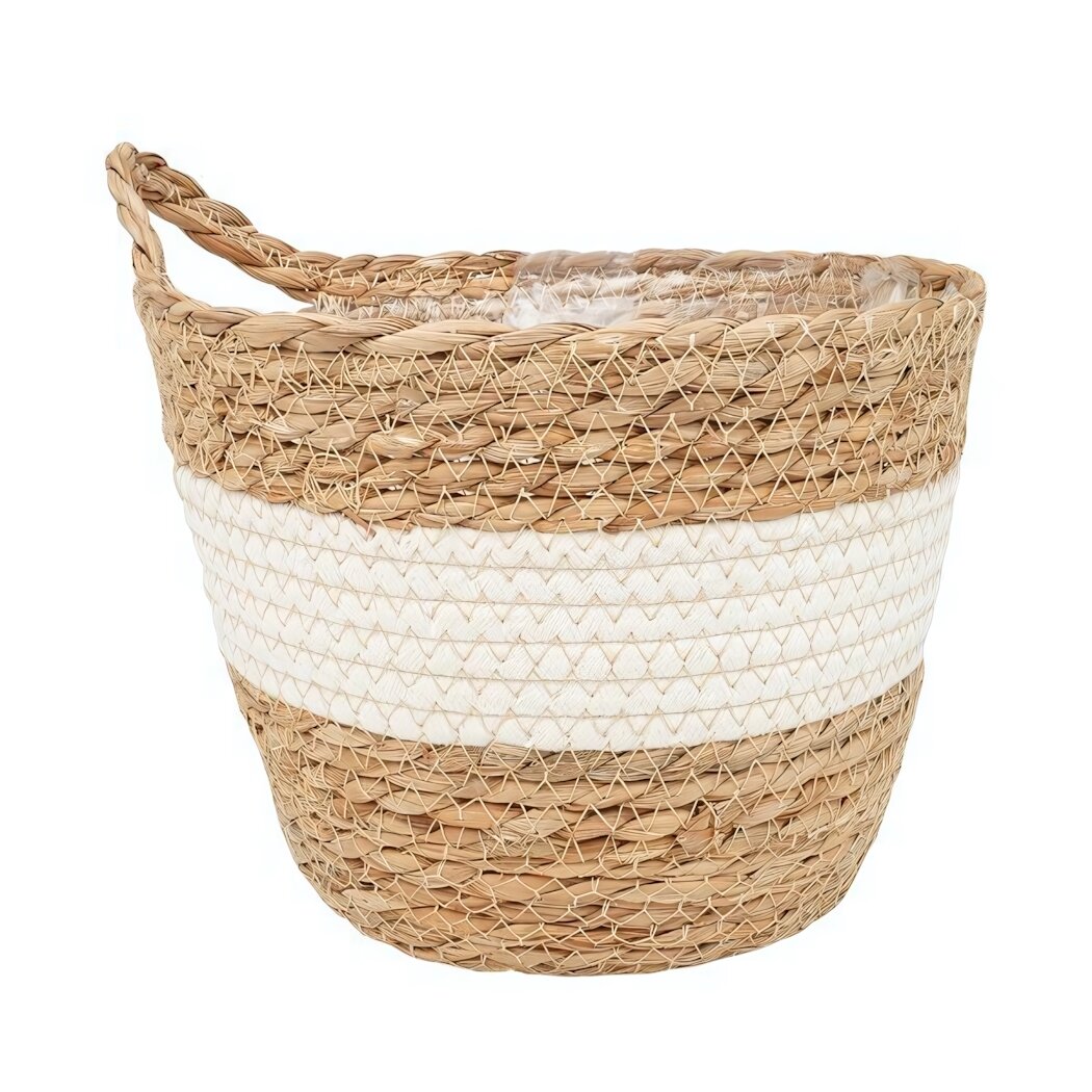 Кашпо из натуральных материалов "Танзания" с ручкой 7.5л, плетеное, для интерьера