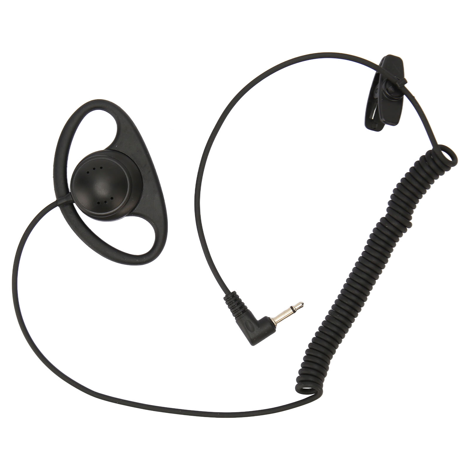 D Shape Single Side Earphone 3.5mm D Shape Ear Hook Earpiece with Coiling Design for Cell Phones MP3 MP4