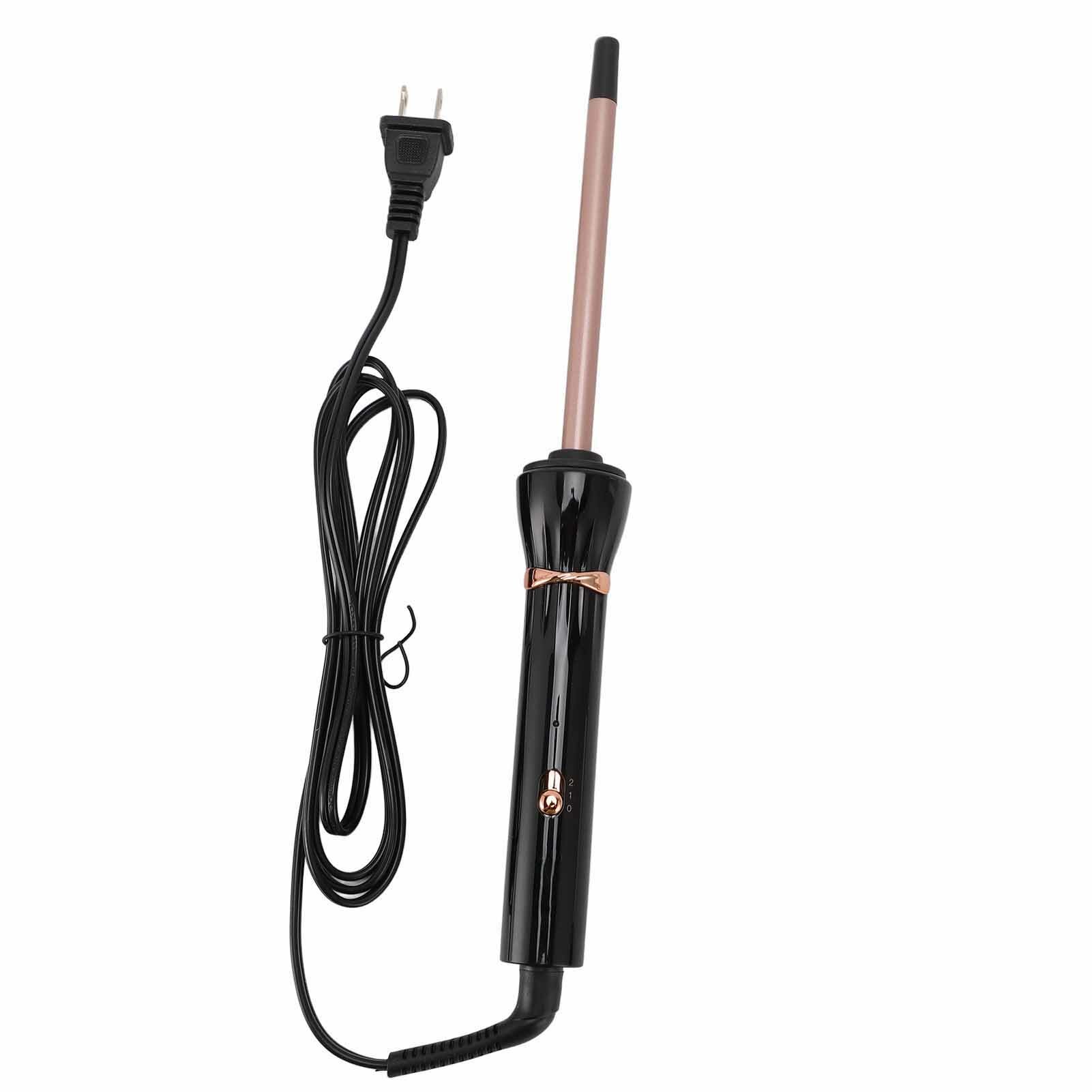 9mm Skinny Curling Iron Fast Heating Negative Ion Ceramic Coating Anti Scald Portable Small Barrel US Plug