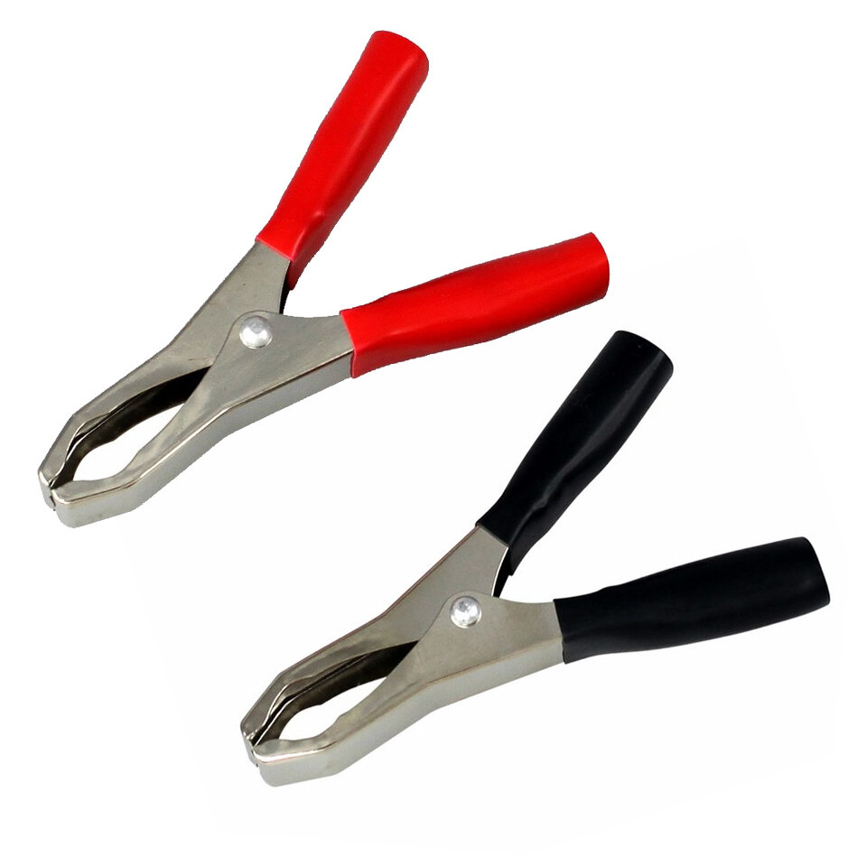 Набор Зажим-крокодил Rexant в изоляторе, 98 мм, красный/черный {16-0018} (6 шт/упак)