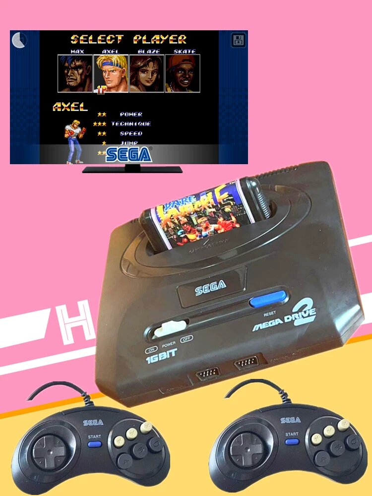 SEGA Mega Drive улучшенная ретро-консоль с коллекцией 15+32-в-1 картриджей для 16-битных игр