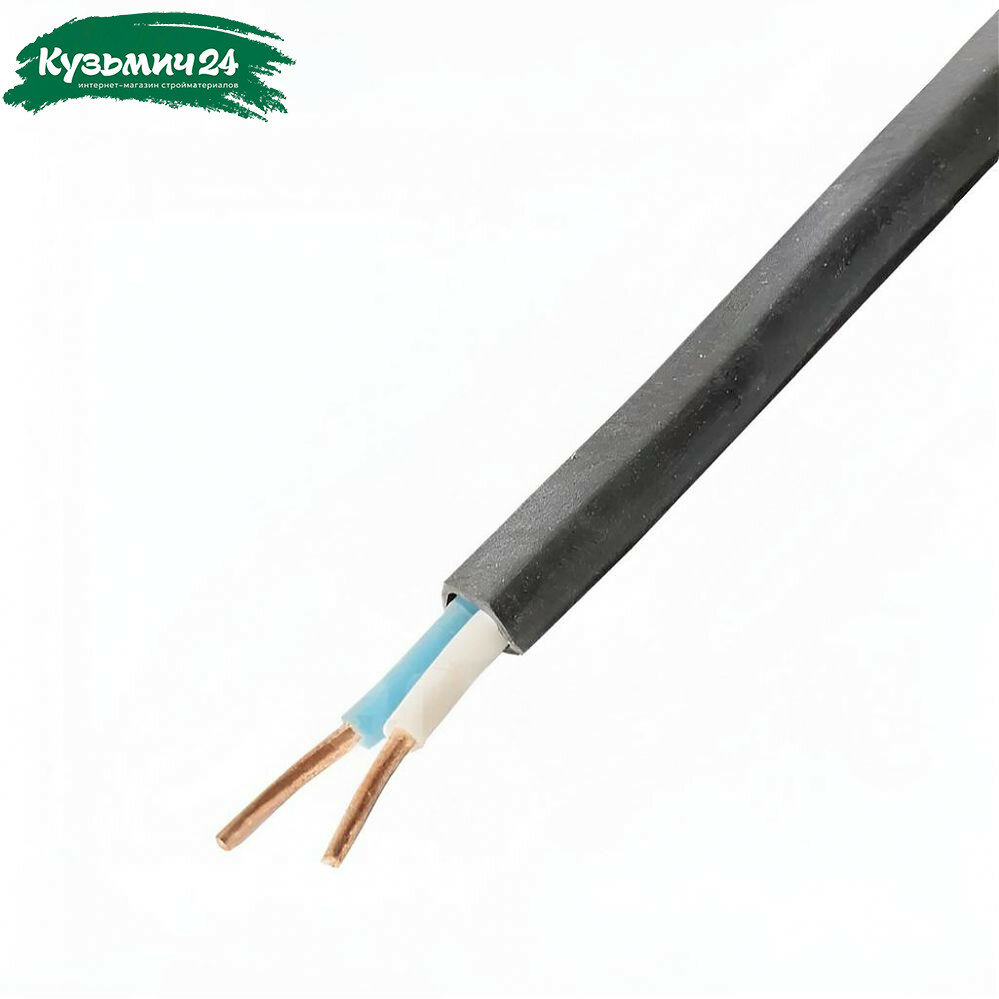 Кабель силовой КГ-ХЛ Рыбинсккабель 2х0.75 кв. мм, установочный, черный, длина 1 метр