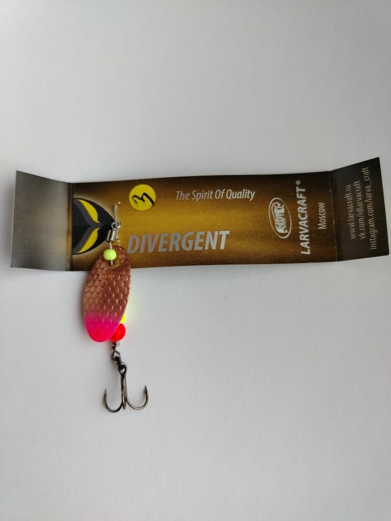 Блесна вращ. Larvacraft Divergent 3гр. Copper вольфрам серд.