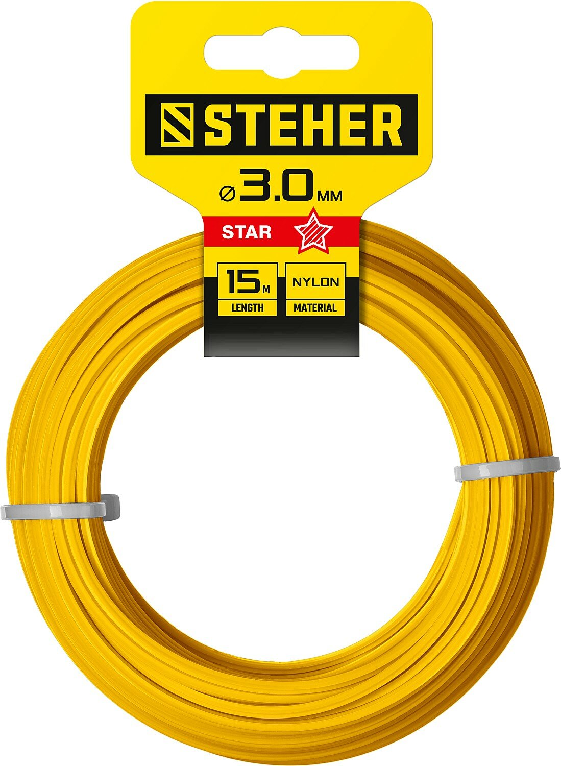 Леска для триммера (3.0 мм; 15 м; звезда) STEHER 75010-3.0