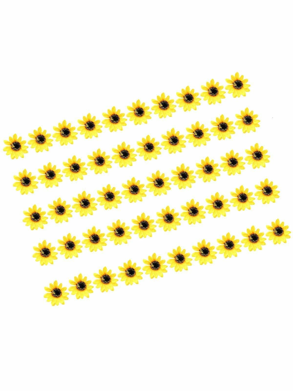 Стабилизированныецветы,50ШТ, украшение для головы в виде цветка подсолнуха, сделанное своими руками- 4 см