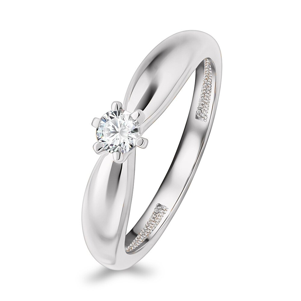 Кольцо, белое золото, 585 проба, родирование, бриллиант