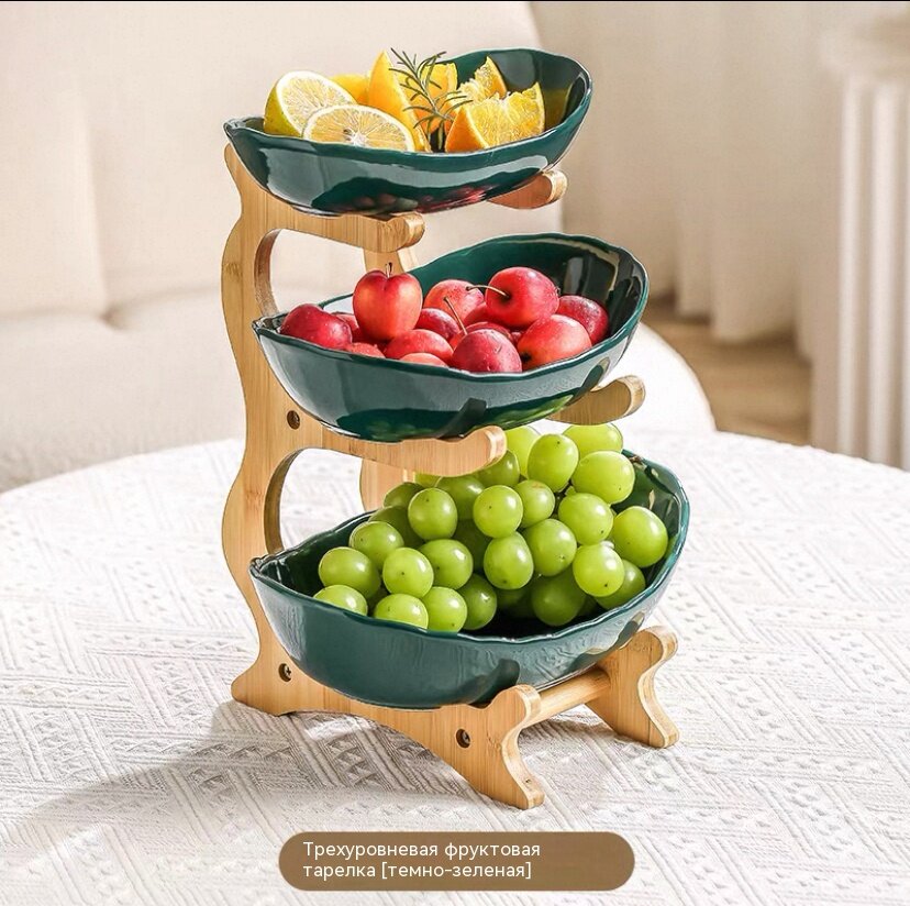 Фруктовница, Фруктовая тарелка，третий этаж，деревянная рама，1 шт