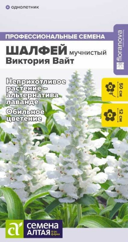 Семена Шалфей Виктория Вайт мучнистый Семена Алтая 10 шт