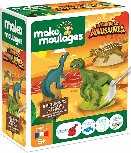 Творческий набор Mako moulages - Набор для лепки из глины и покраски Мир динозавров 3 фигурки - Мако Молдс 39097