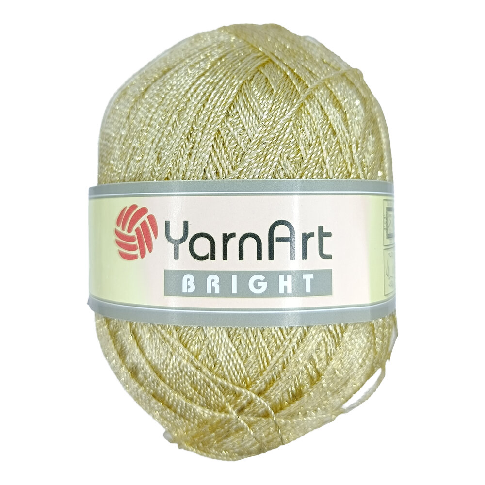 Пряжа для вязания YarnArt Bright 101 светло-золотистый 1 моток 90 гр/340 м 80% полиамид, 20% металлик