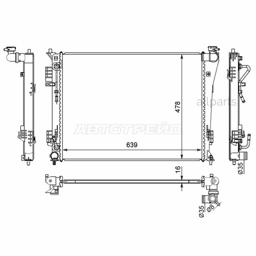 SAT ST-10-0035 Радиатор Hyundai i40 11-17