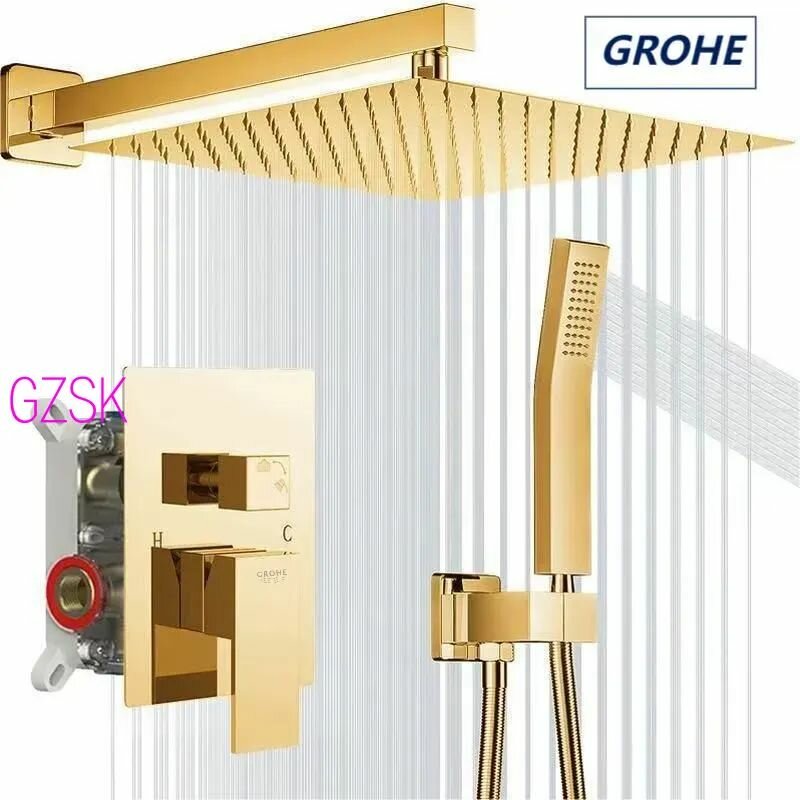 GROH'E Встраиваемый душевой комплект золотой