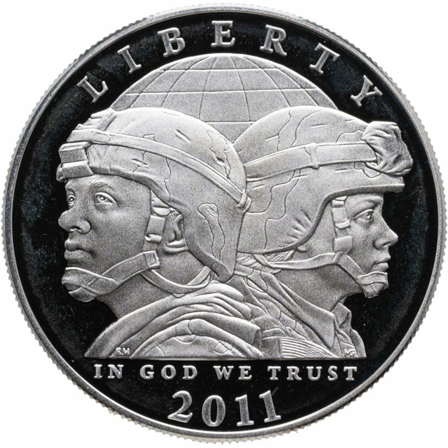 США 1 доллар dollar 2011 "Армия США", Серебро 900, в сохранности Proof