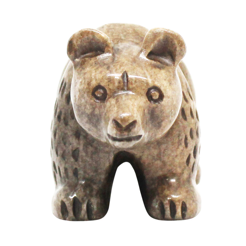 Фигурка из камня кальцита "Медведь Потап", (Ручная работа)