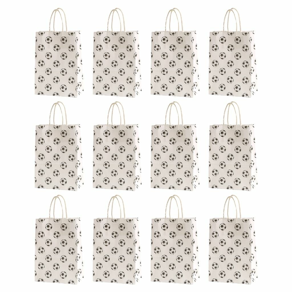 12 бумажных пакетов с футболом для детских праздников