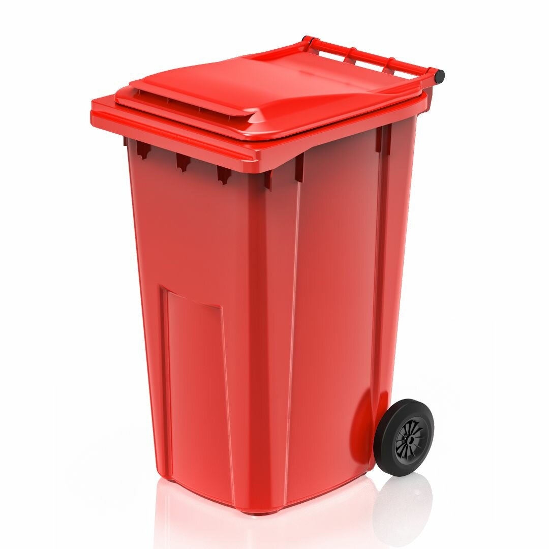 Контейнер для мусора 240 л на колесах, красный новый