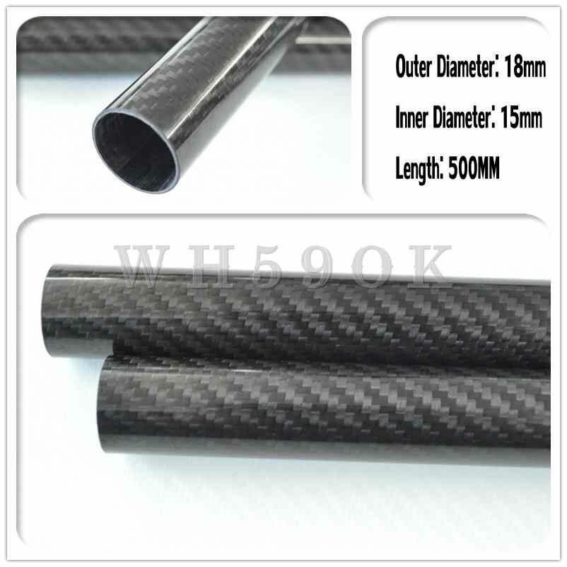 1 шт Карбон трубка 18*15*500 (Глянцевый твил )