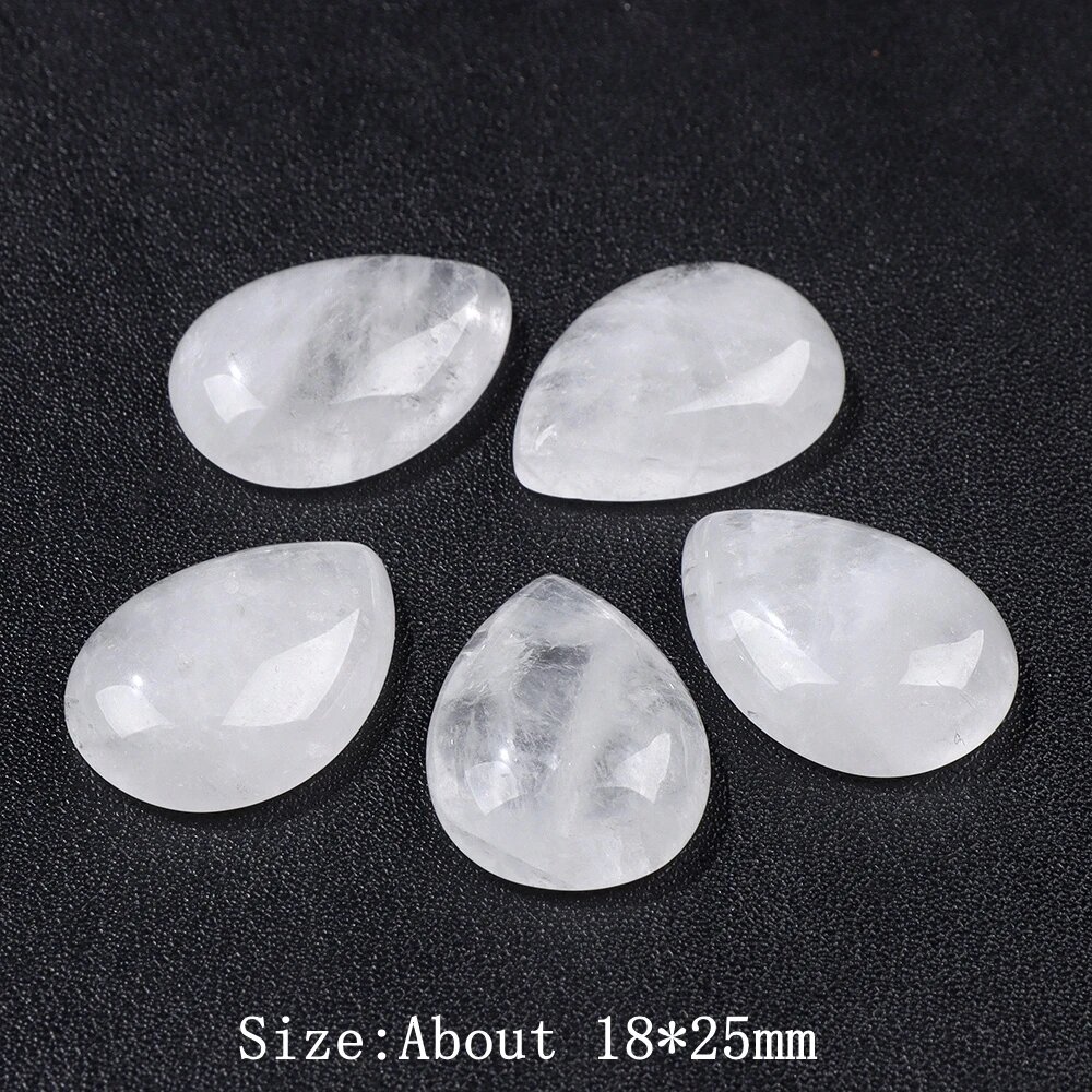 Кабошоны из натуральных камней RISYF 10 штук Белый, 10 Pieces, 25. Clear Crystals