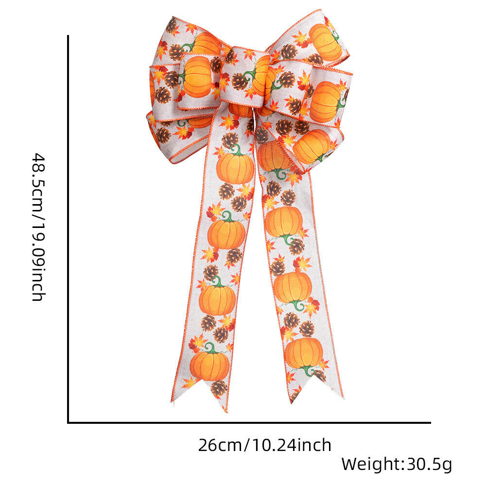 Декоративная осенняя лента с кленовым листом и тыквенными узорами для радостных праздников 9 ушей тыква клен