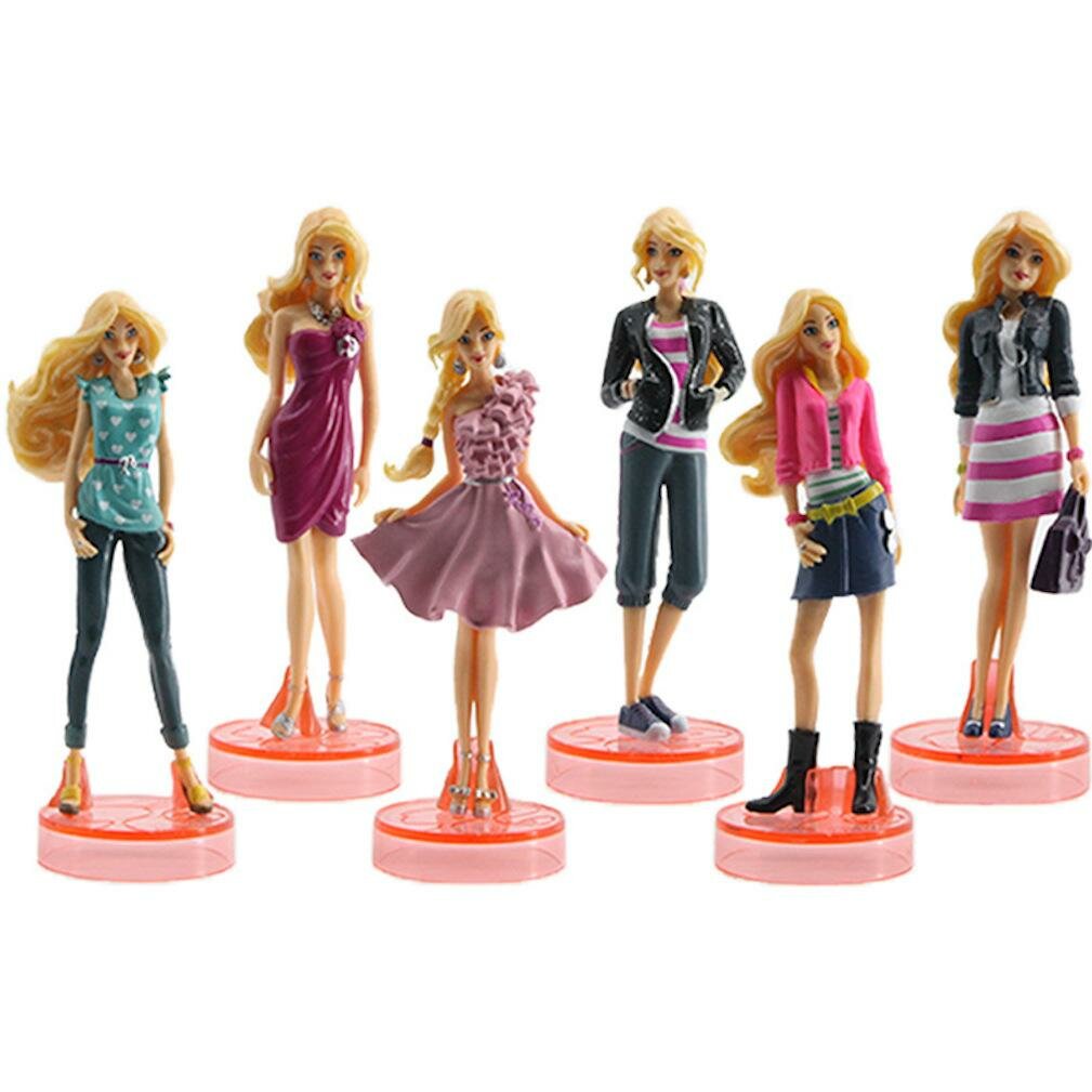 6 шт./лот куклы принцессы мультфильм куклы игрушки ПВХ сцены торт украшения коллекция модель