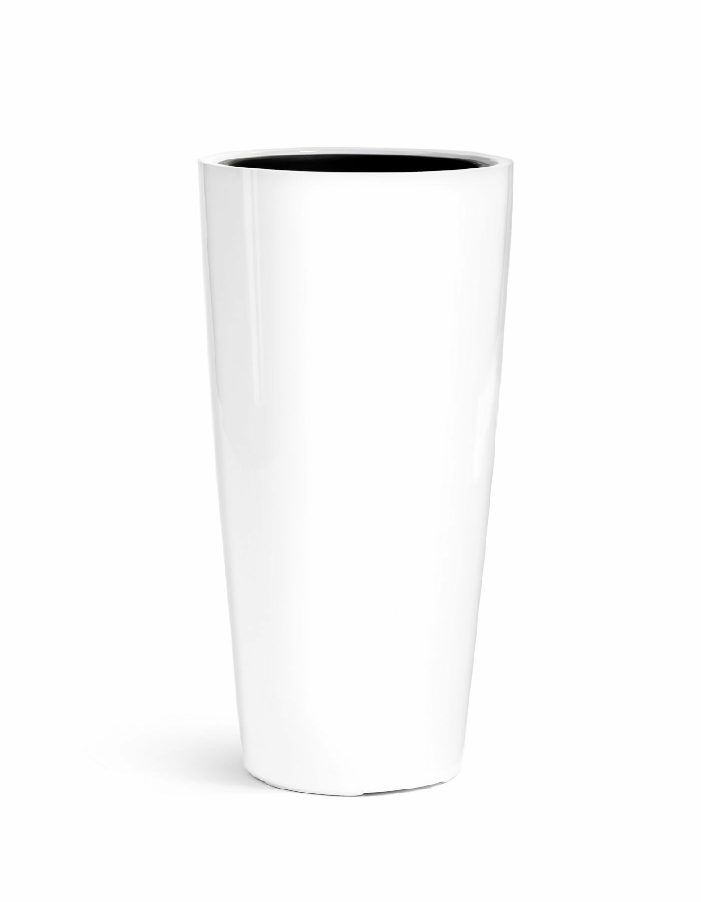 Кашпо TREEZ Effectory Gloss Высокий конус Белый глянцевый лак 23*45 см